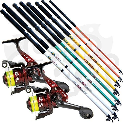 2 x New Lineaeffe Telescopic Coarse + Sea Fishing Travel Rods & 2 x ...