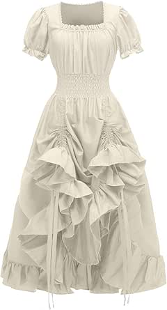Amazon.com: Vintage Renaissance Dress Medieval Countryside Square Neck ...