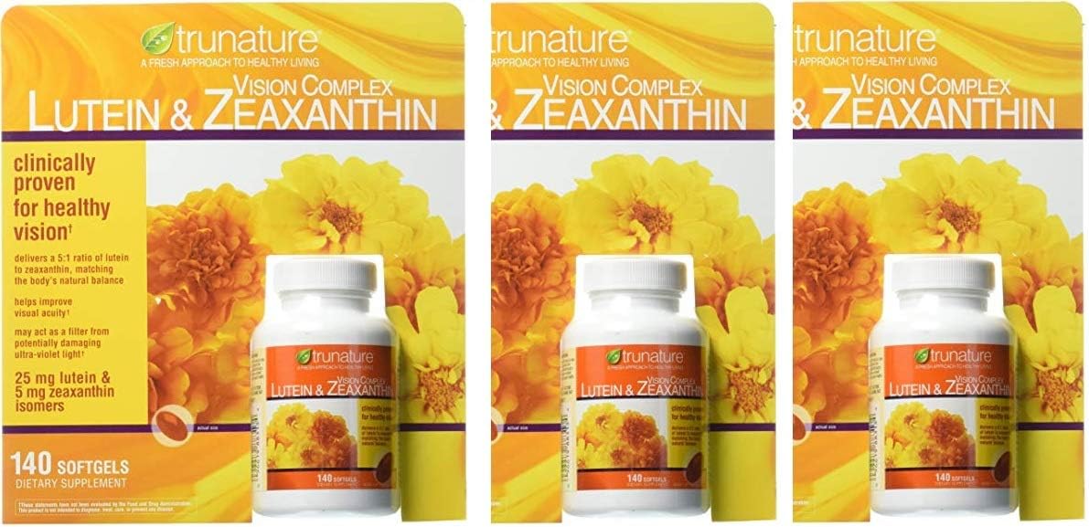 Amazon.com: Trunature Vision Complex Lutein and Zeaxanthin MegaSize 3Pack (140 Count Each ...