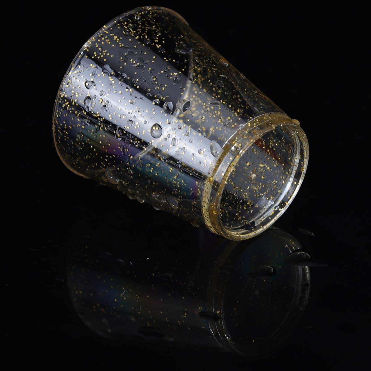 Snapklik.com : 200 PACK Plastic Gold Glitter Shot Cups, 2OZ Disposable ...