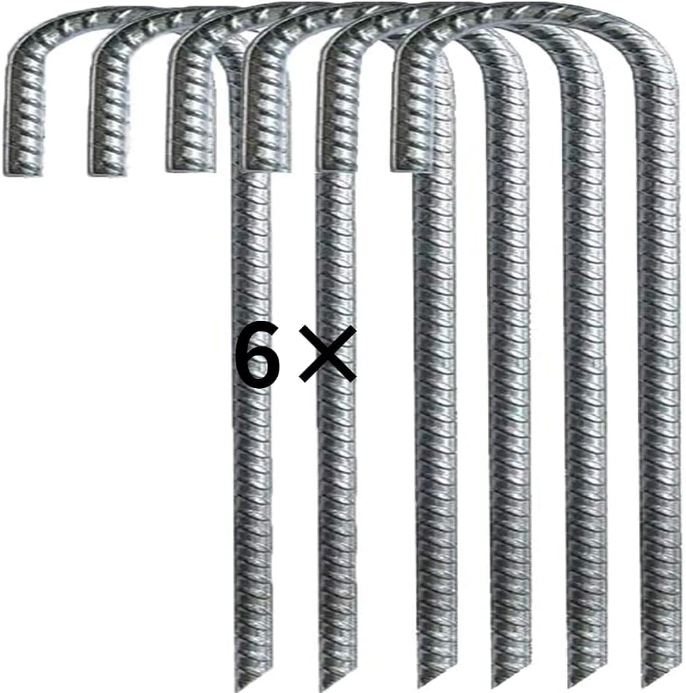 Wire Products PACK 20 Steel J Pins Ribbed 290mm x 10mm Metal Pegs ...