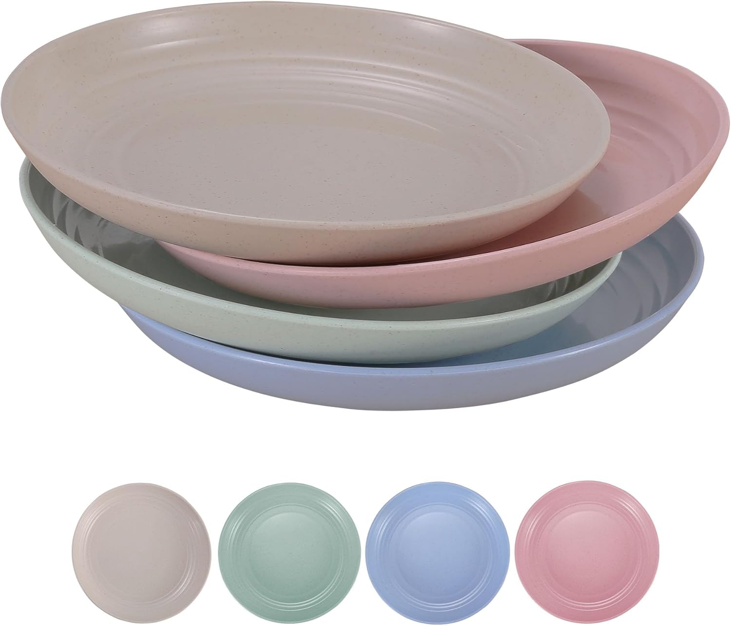 Amazon.com | LuckyZone 7 Inches Small Unbreakable Wheat Straw Plates ...