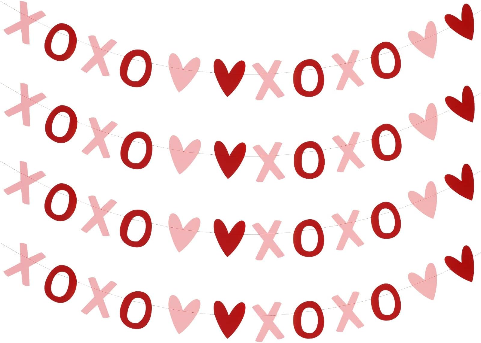 Amazon.com: 8Pcs XOXO Garland XOXO Banner Red and Pink, Valentines ...