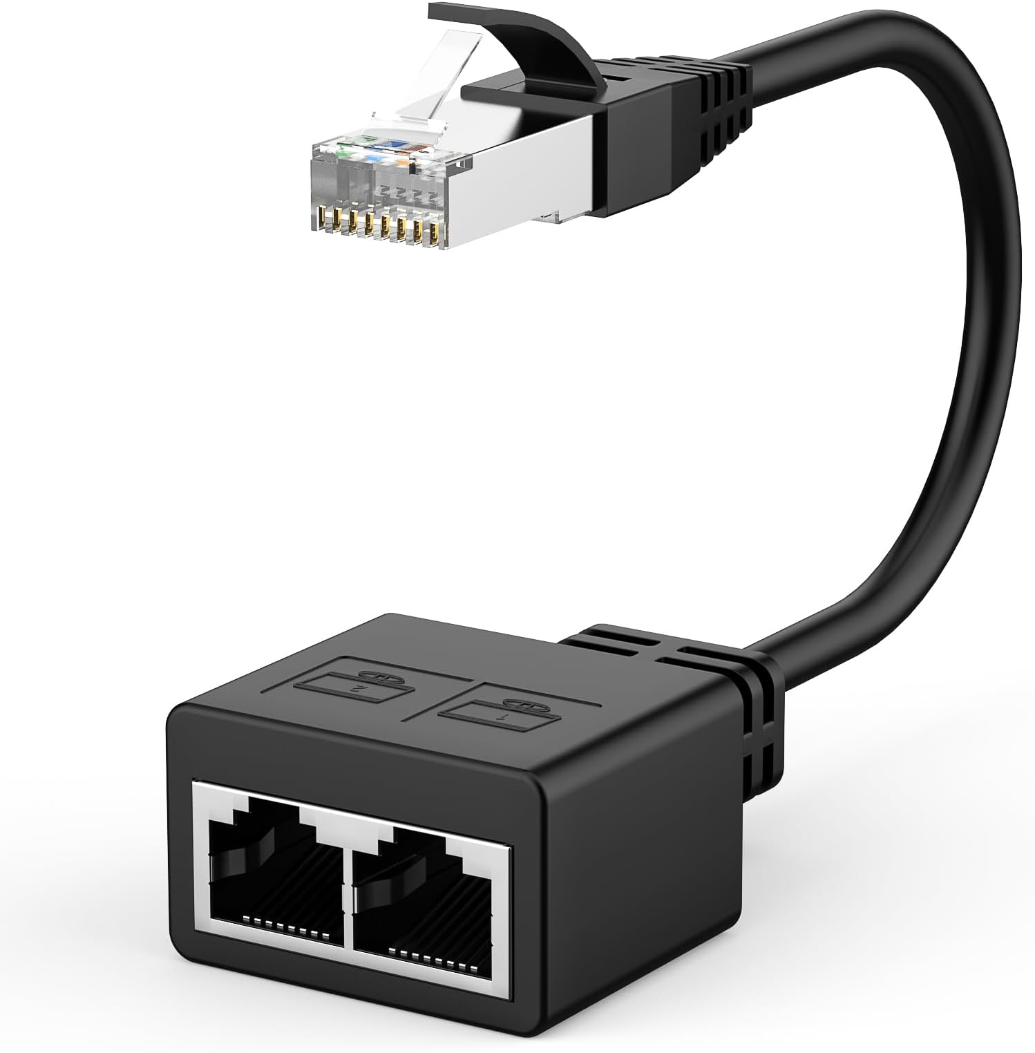 Amazon.com: Ethernet Splitter Adapter, 1 to 2 Port, Supports Cat5 ...