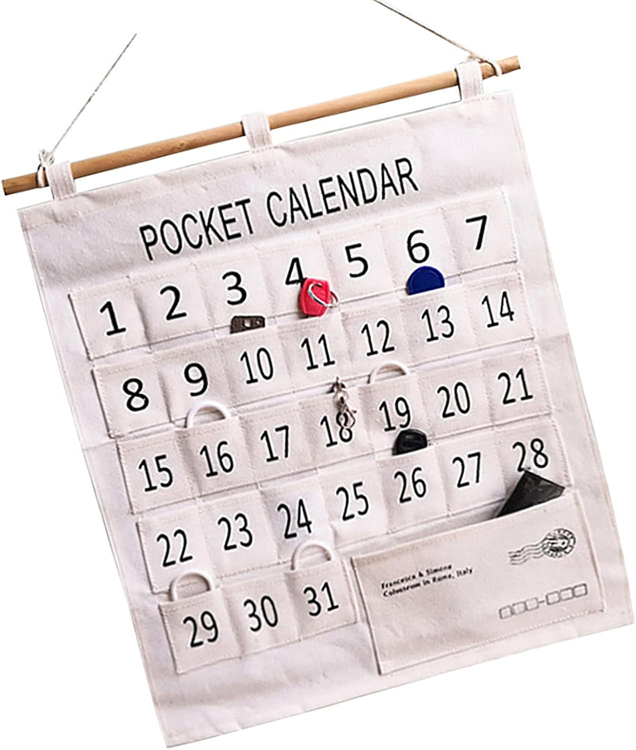 Amazon.com: Wall Door Hanging Organizer, Numbered Cotton and Linen ...