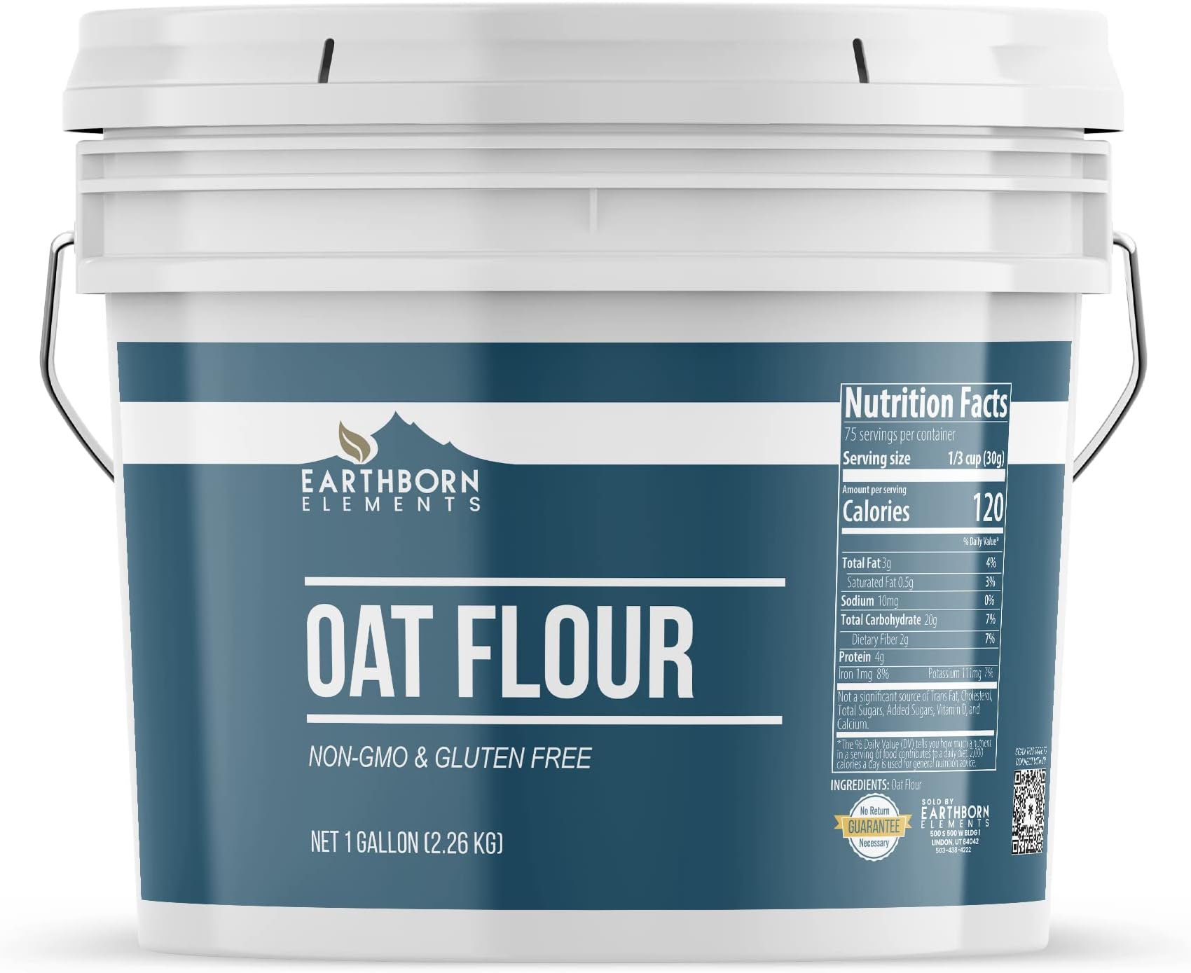 Amazon.com: Earthborn Elements Oat Flour 1 Gallon Bucket, Baking, Versatile