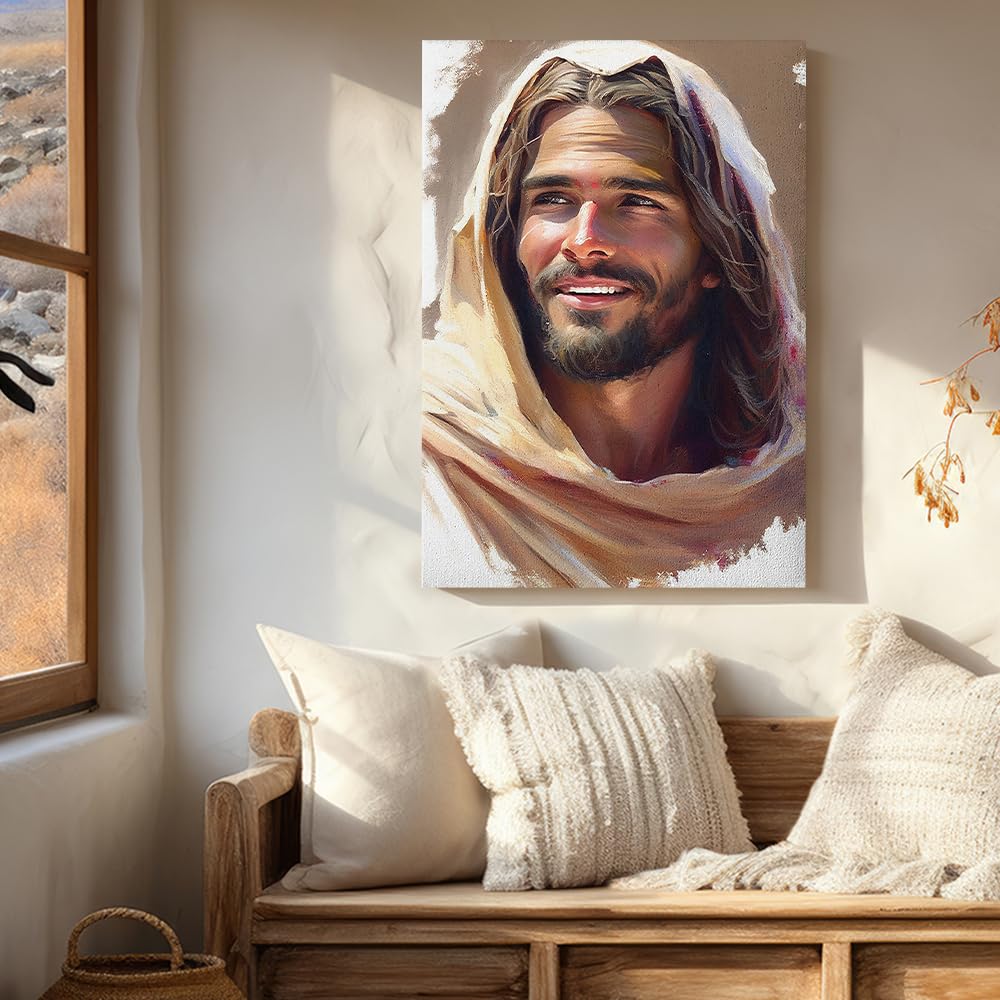 Amazon.com: Fchen art Jesus Laughing Print Painting Christ Art Picture ...