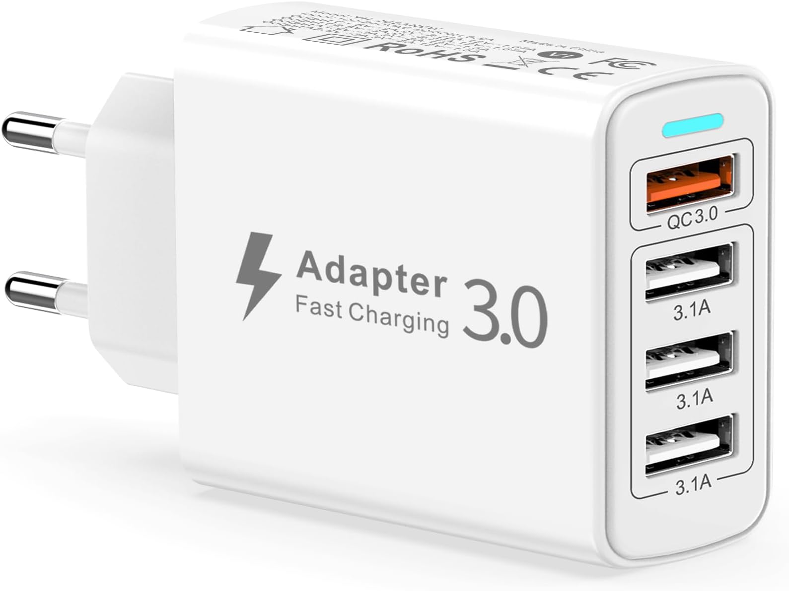 Chargeur USB, 40W Prise USB Multiple 4 Ports Bloc Chargeur Rapide ...