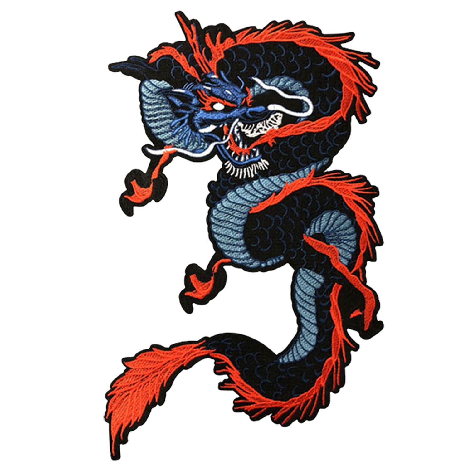 Amazon.com: Blue Dragon Patches Dragon Embroidered Applique Iron On ...