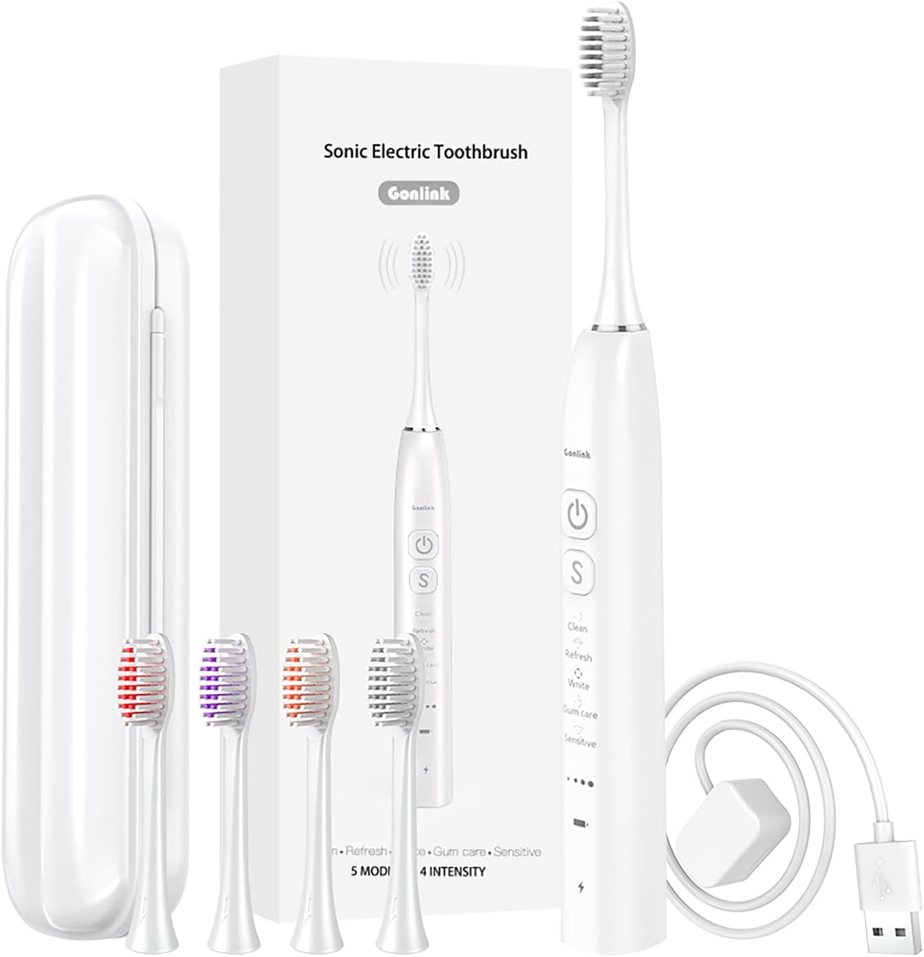 Sonic Electric Toothbrushes Adults, Rechargeable Electric Toothbrush ...