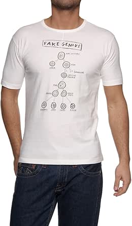 Amazon.com: Fake London Men's Tee FAKE GENIUS , Color: White, Size: S ...