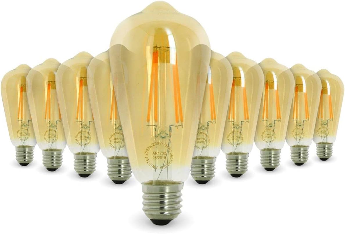 TECNOLUX EURO -LED Ampoules Filament Poire 4W E27 Hot 3000K 4 (Pack ...