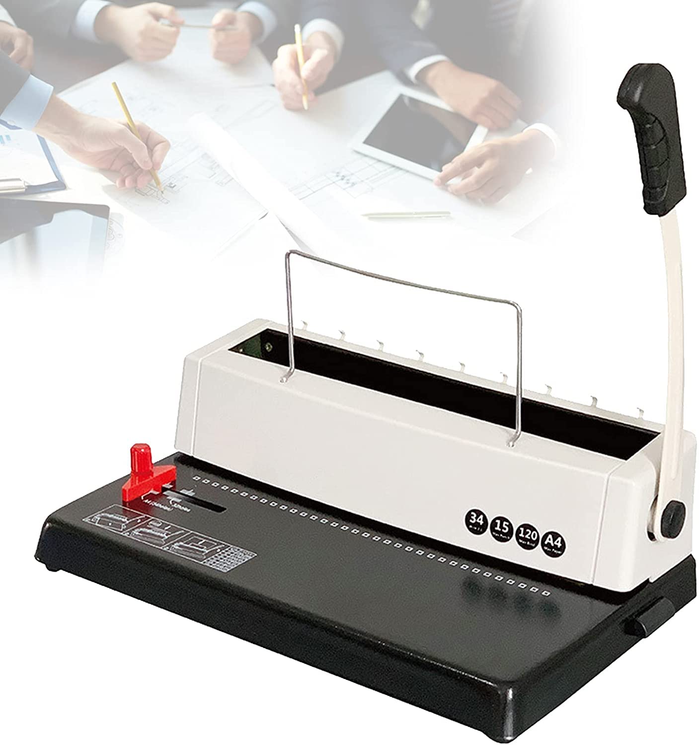 Buy FCPLLTR Coil Binding Machine, 34 Hole, 12 Sheet Punch Capacity, 120 ...