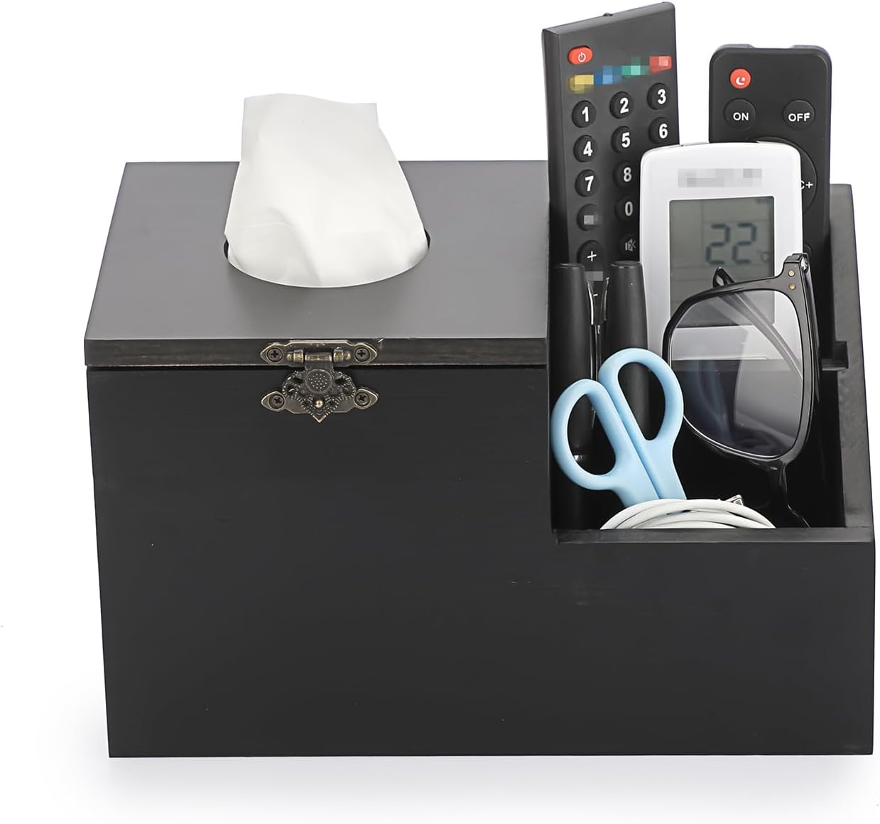 Amazon.com: Sumnacon Tissue Box Cover Square Wood Tissue Box with ...