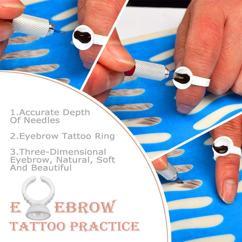 Microblading Practice Kit, Eyebrow Tattoo Set with Eyebrow Blade Pen ...