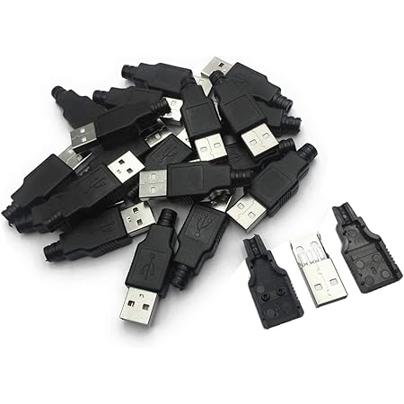 Amazon.com: 20pcs USB 2.0 Type A Male USB 4 Pin Plug Socket Connector ...