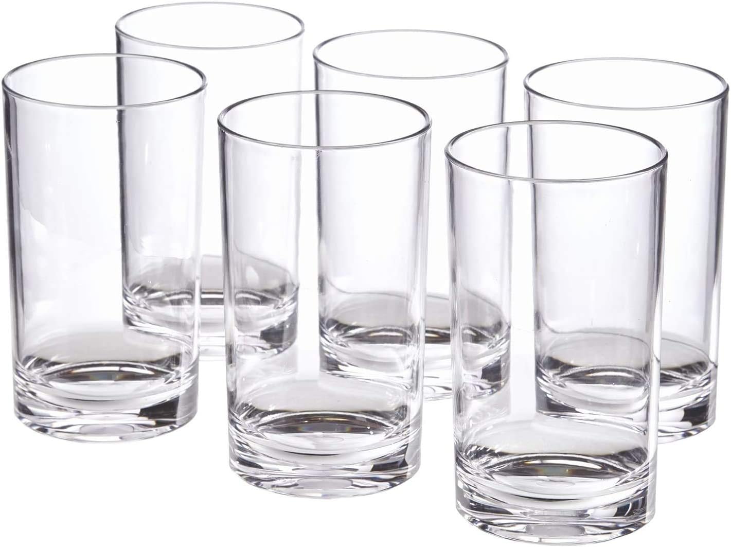 Classic 7OZ Premium Quality Glass Water Tumbler | Clear Set of 6 (4.1X2 ...
