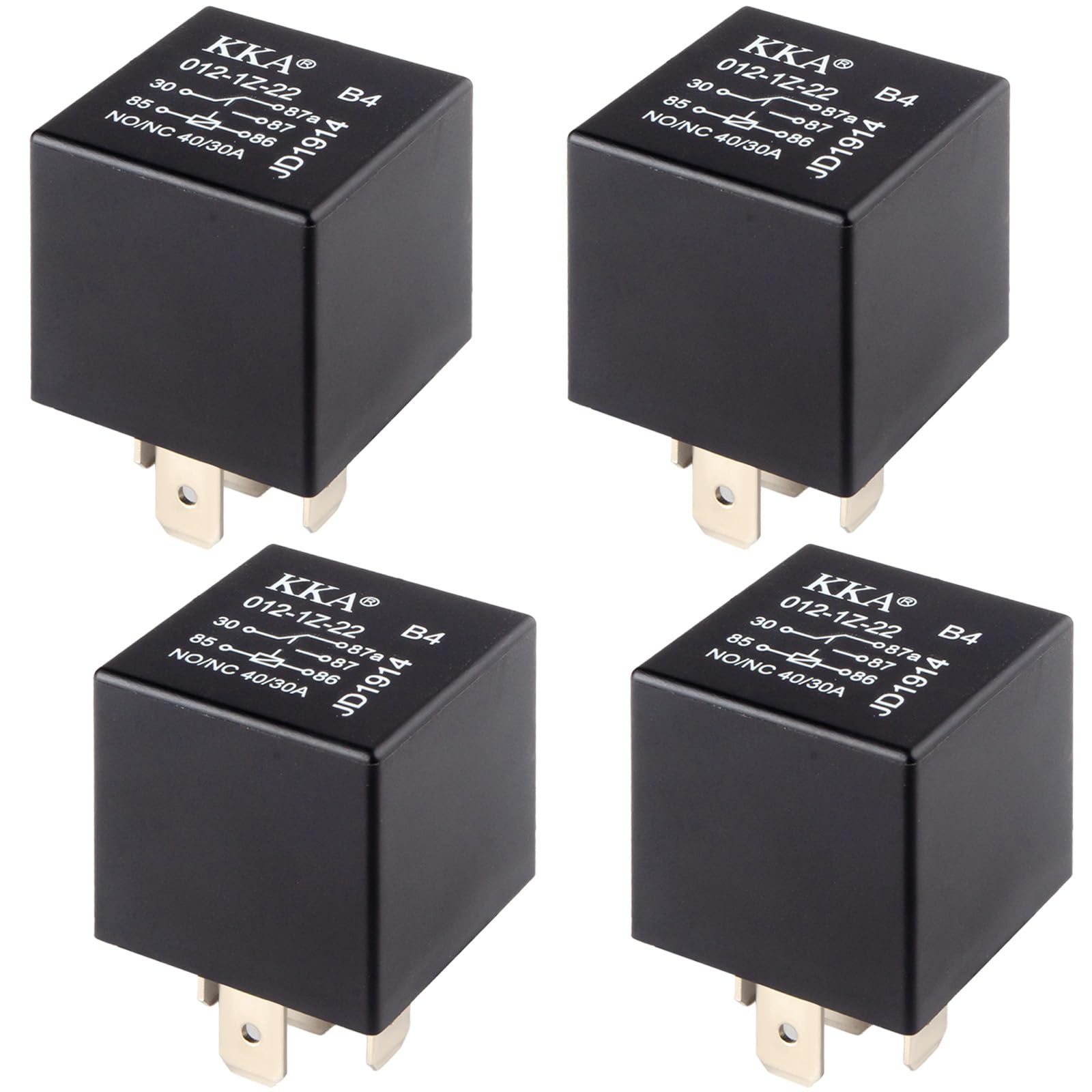 Amazon.com: 4 PCS Relays, 5 Pin Relay, 12V 40A Relay, Waterproof Car ...
