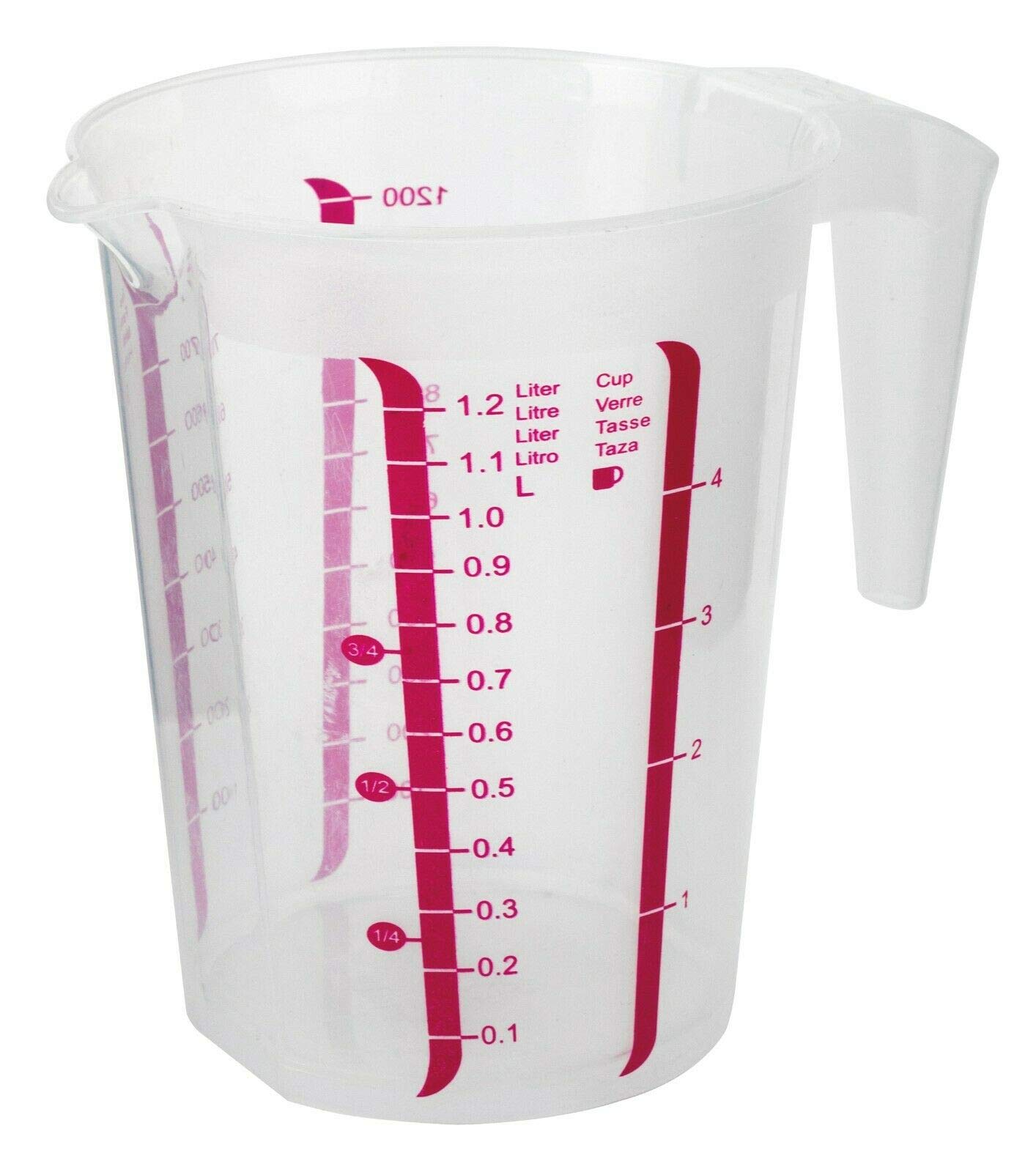Plastic Measuring Jug 1.2 Litre - Cooking Measure Utensil Jugs Pint ...