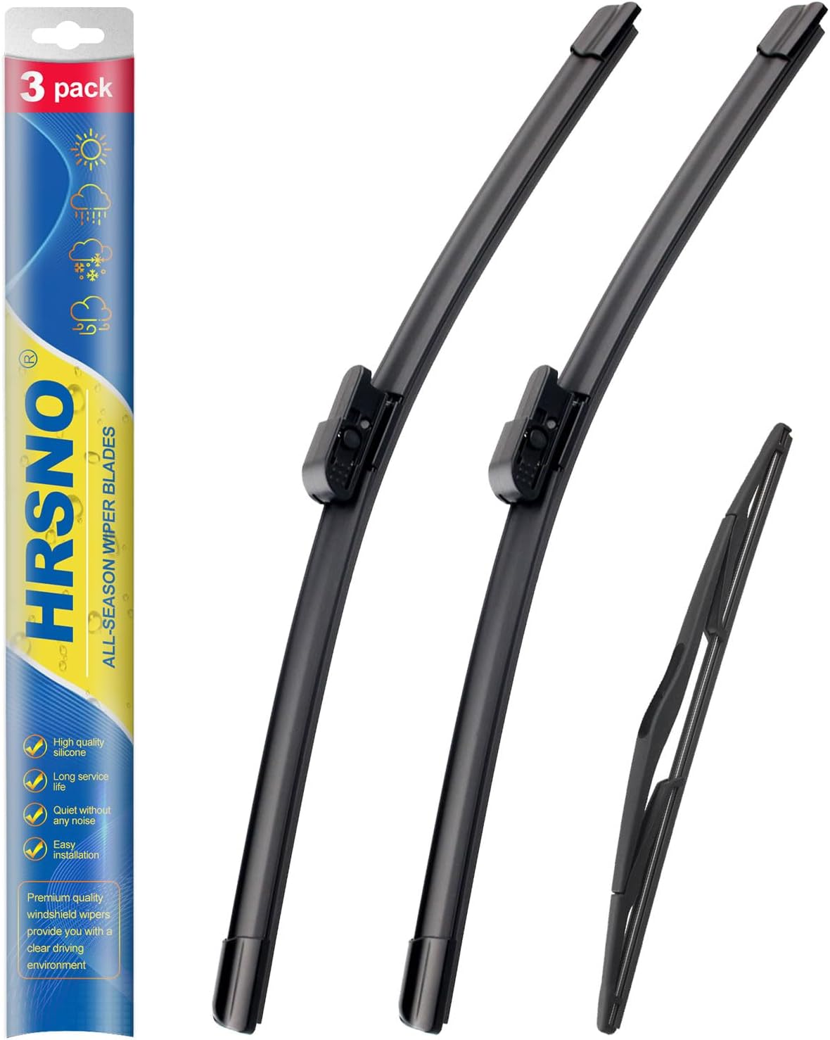 Amazon.com: HRSNO 21"+21" Windshield Wipers With 14" Rear Wiper Blade ...