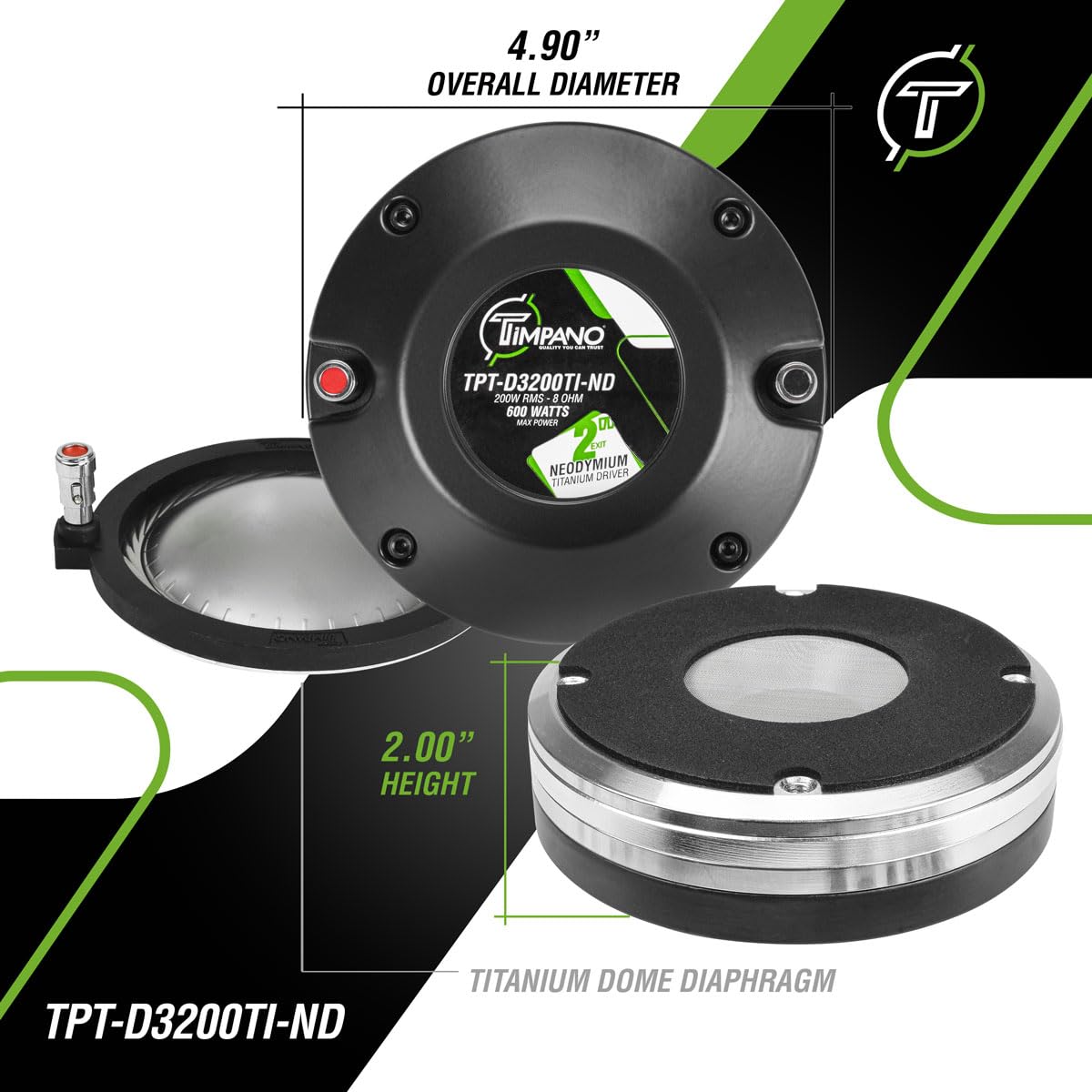 Snapklik.com : Timpano TPT-D3200TI-ND 2 Exit Neodymium Titanium ...