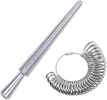 Amazon | [NADELA] 指輪サイズゲージ リング棒 2点セット アルミ製 リングゲージ 指輪サイズ棒 日本標準規格 1号-30号まで対応 プロ仕様 指の太さをはかる ジュエリー用 ...