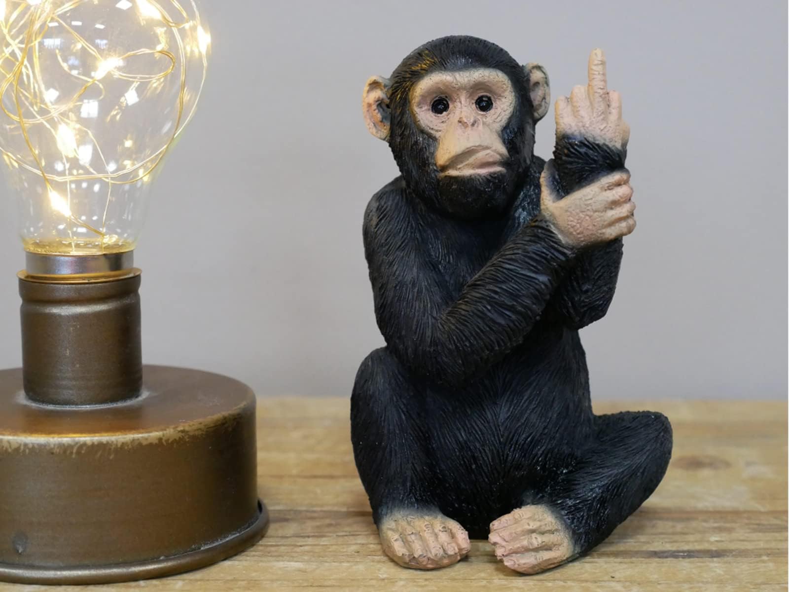 Rude Monkey Ornament Up Yours Chimpanzee Figure 12cm Funny Chimp ...