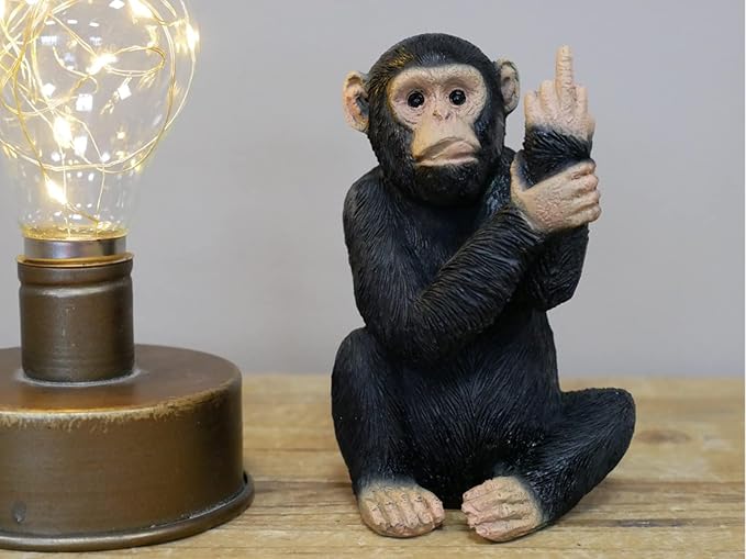 Rude Monkey Ornament Up Yours Chimpanzee Figure 12cm Funny Chimp ...