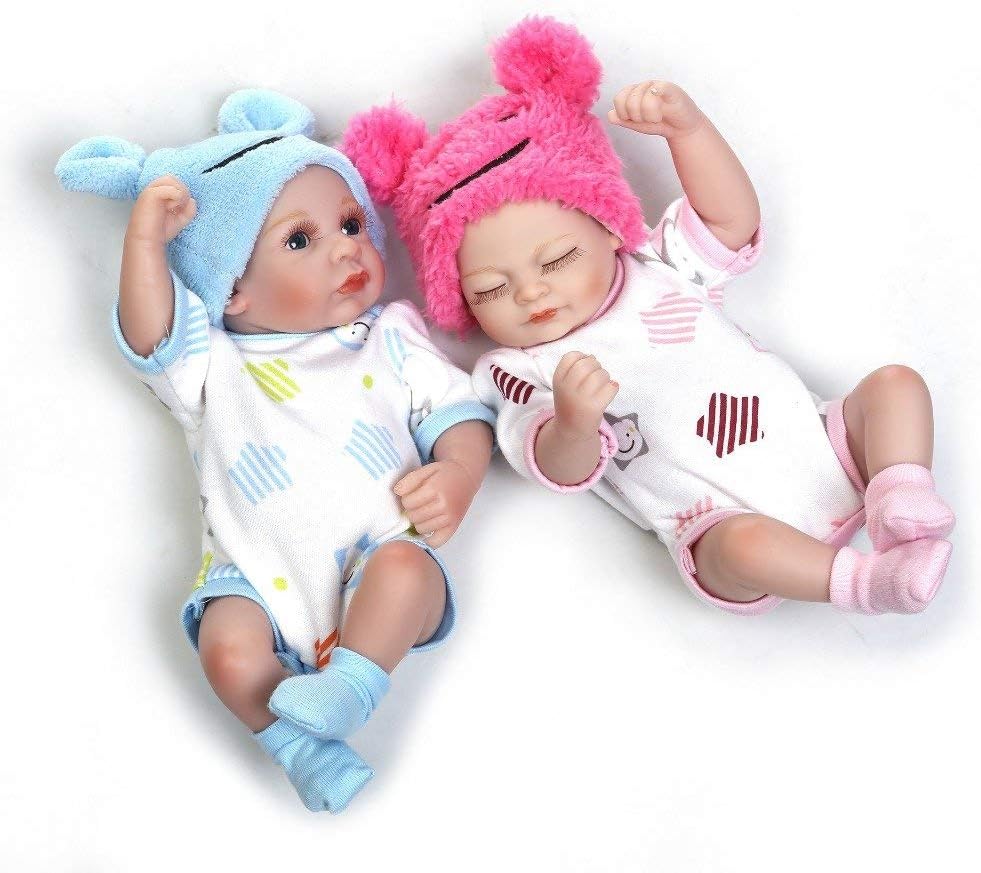 Amazon.com: Minidiva Reborn Baby Dolls, 2pcs Boy and Girl Twins Full ...