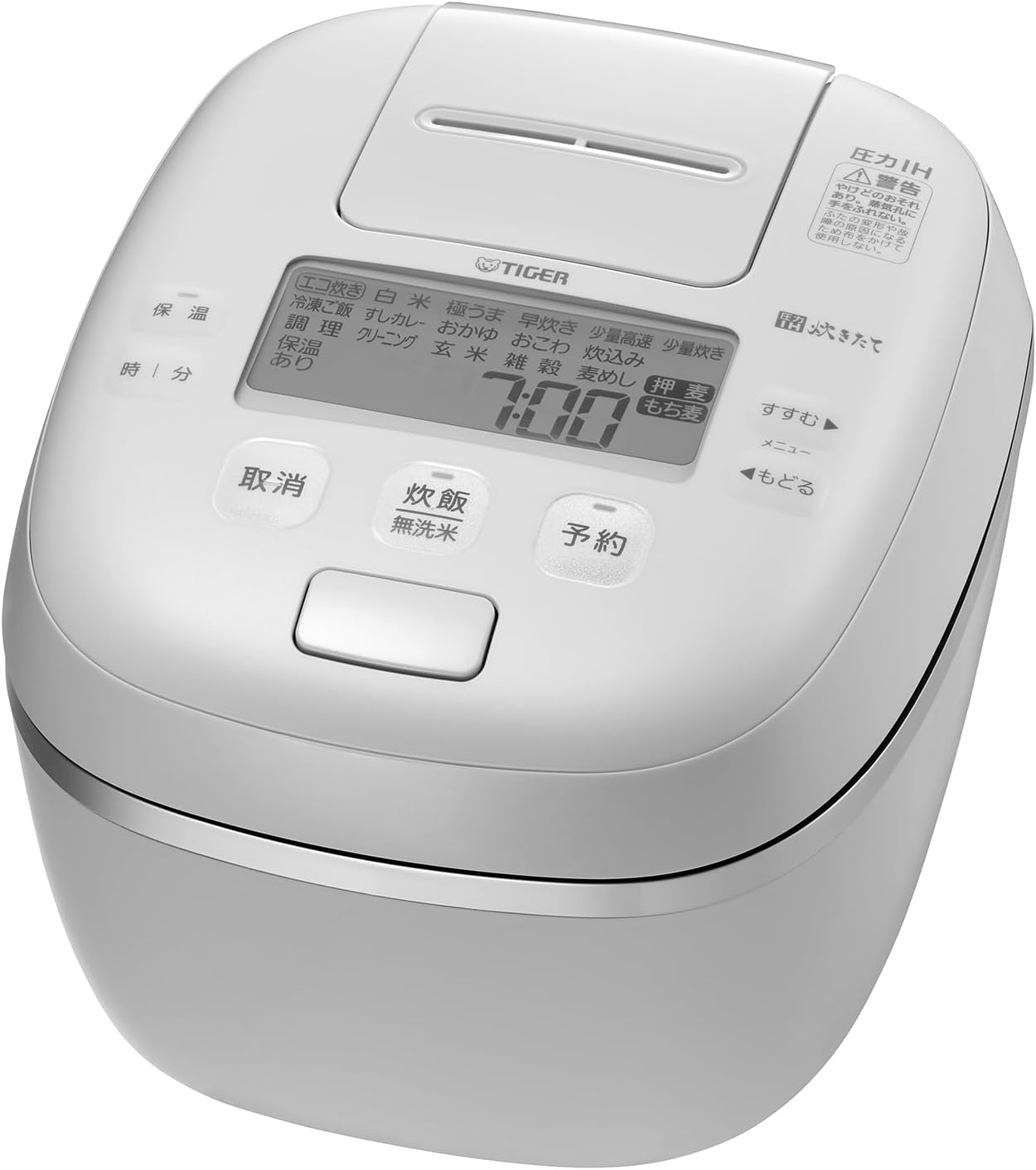 Amazon | タイガー魔法瓶(TIGER) 炊飯器 5.5合 圧力IH 土鍋コーティング 極うま機能付き 炊きたて ホワイトグレー JPC-A101-WH | タイガー魔法瓶(TIGER ...