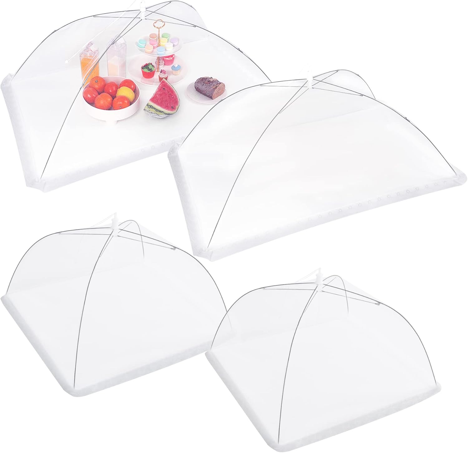 JULBEAR 4 Pcs Large and Tall Mesh Food Cover Tent Umbrella Food Screen ...
