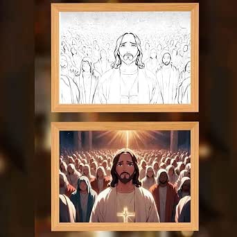 MRLSB Jesus Lamp Light, The Jesus Lamp 4D LED Christ Frame, Illuminated ...