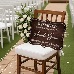 Amazon.com: Personalized Wooden Memorial Chair Sign for Wedding ...