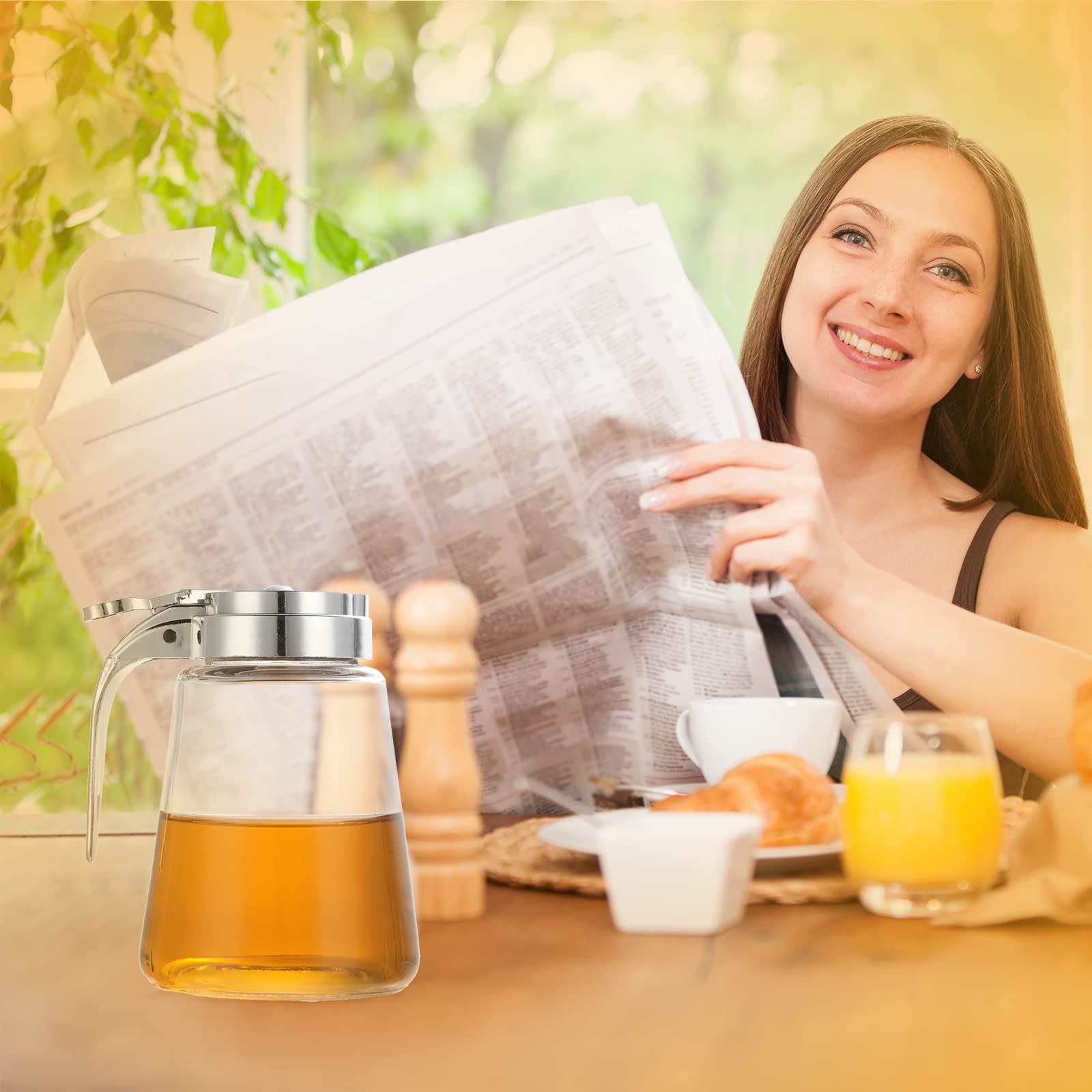 Set of 12 Honey Maple Syrup Dispenser 12 oz Glass Bottle Syrup Pitcher ...