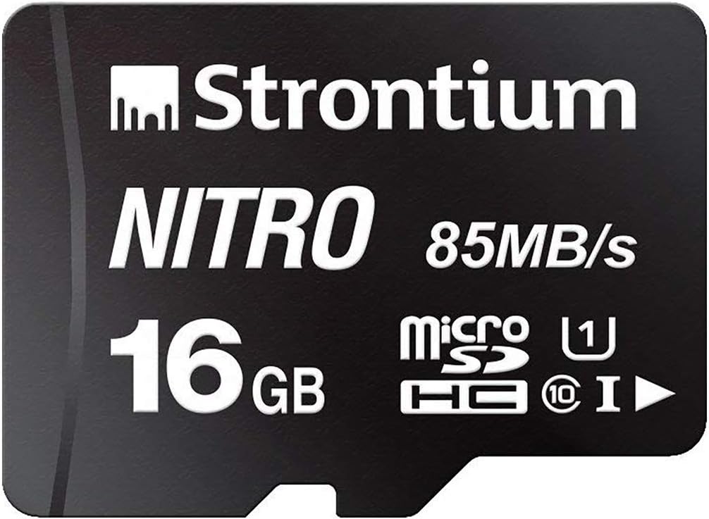 Strontium Nitro 16GB Micro SDHC Memory Card 85MB/s UHS-I U1 Class 10 ...