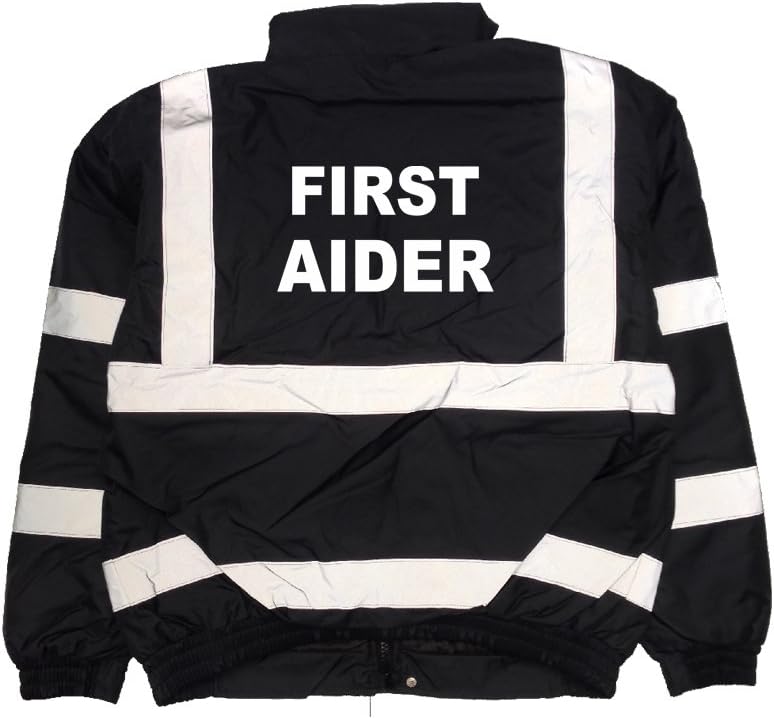 Amazon.com: First Aider, Printed Hi-Vis Bomber Jacket - Navy/White 3XL ...