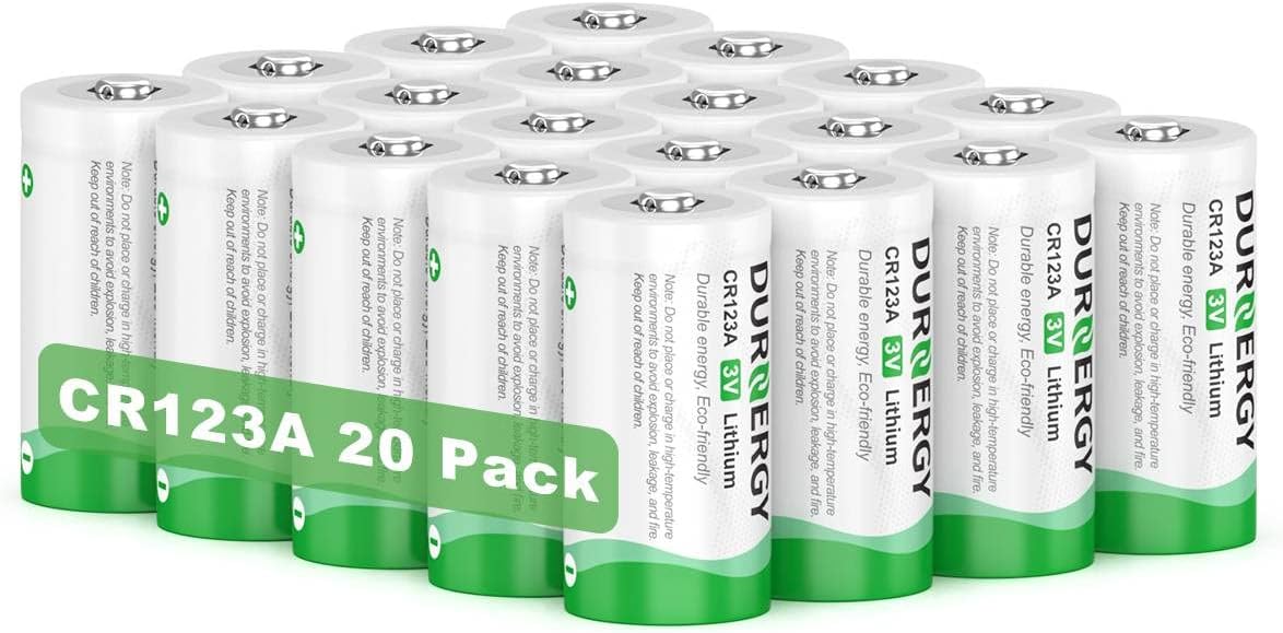 Amazon.com: DURNERGY CR123A 3V Lithium Battery 20 Pack, 10 Years Shelf ...
