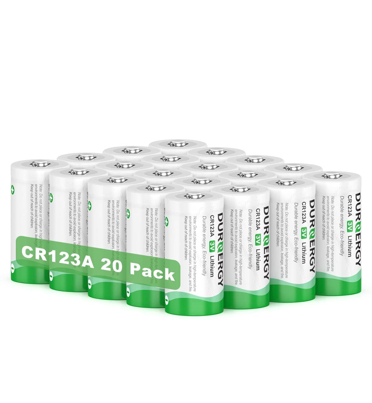 Amazon.com: DURNERGY CR123A 3V Lithium Battery 20 Pack, 10 Years Shelf ...