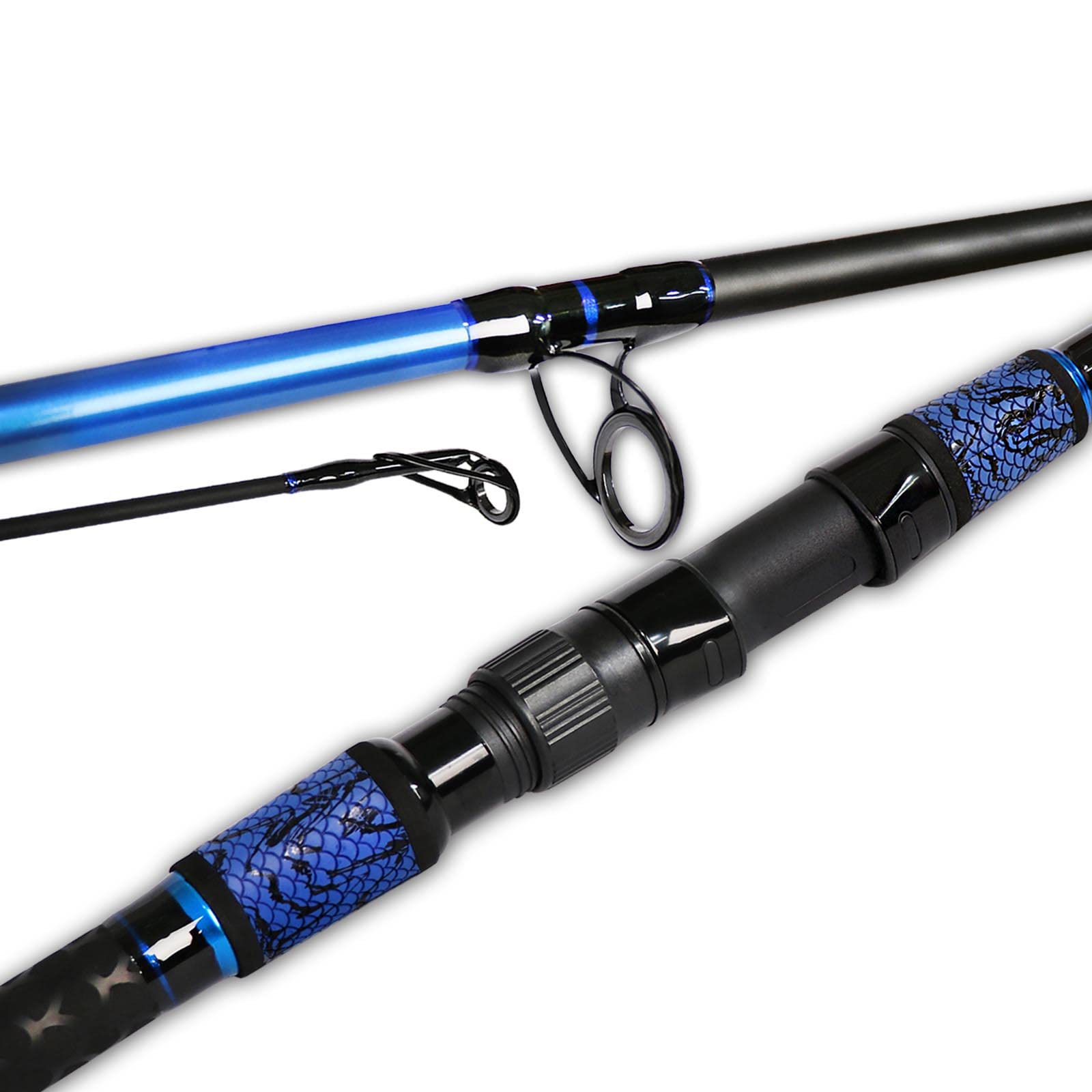 Fiblink Surf Spinning Fishing Rod Graphite Travel Fishing Rod (Blue, 13 ...