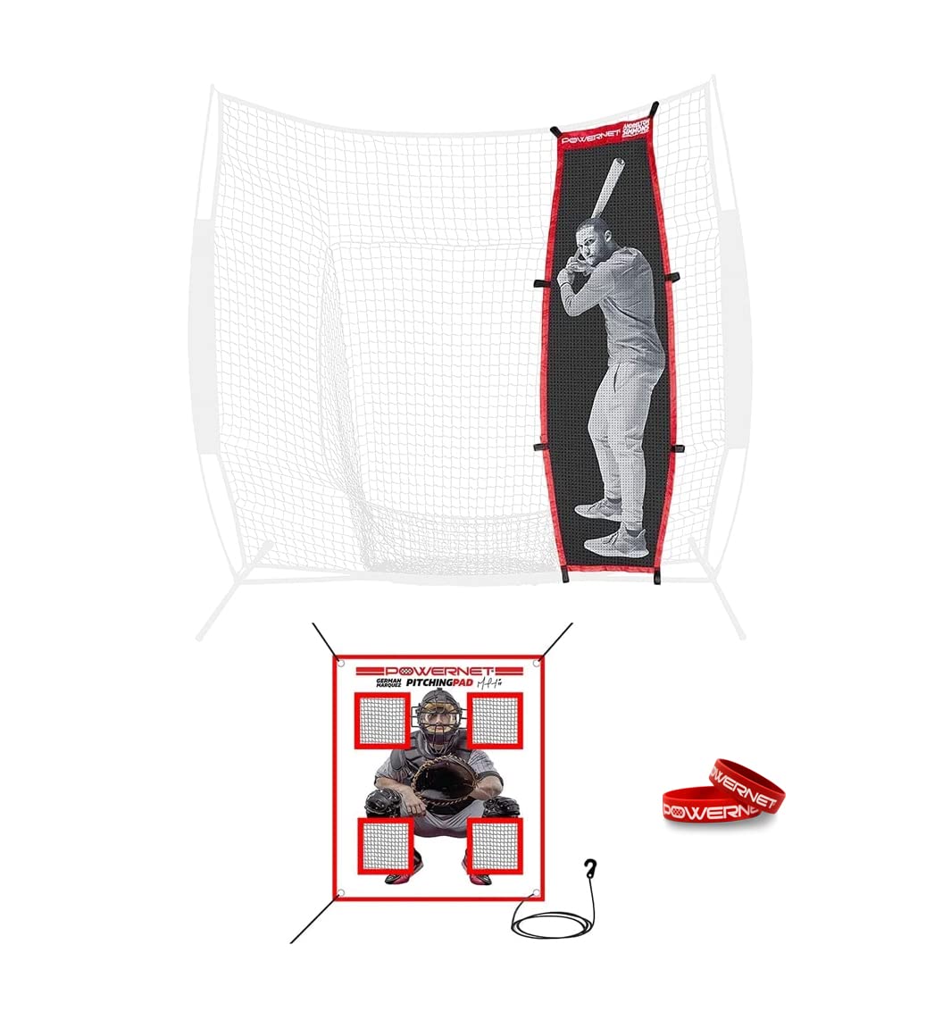 PowerNet Pitching Pad With Net - Baseball Softball Training Tool With 4 ...