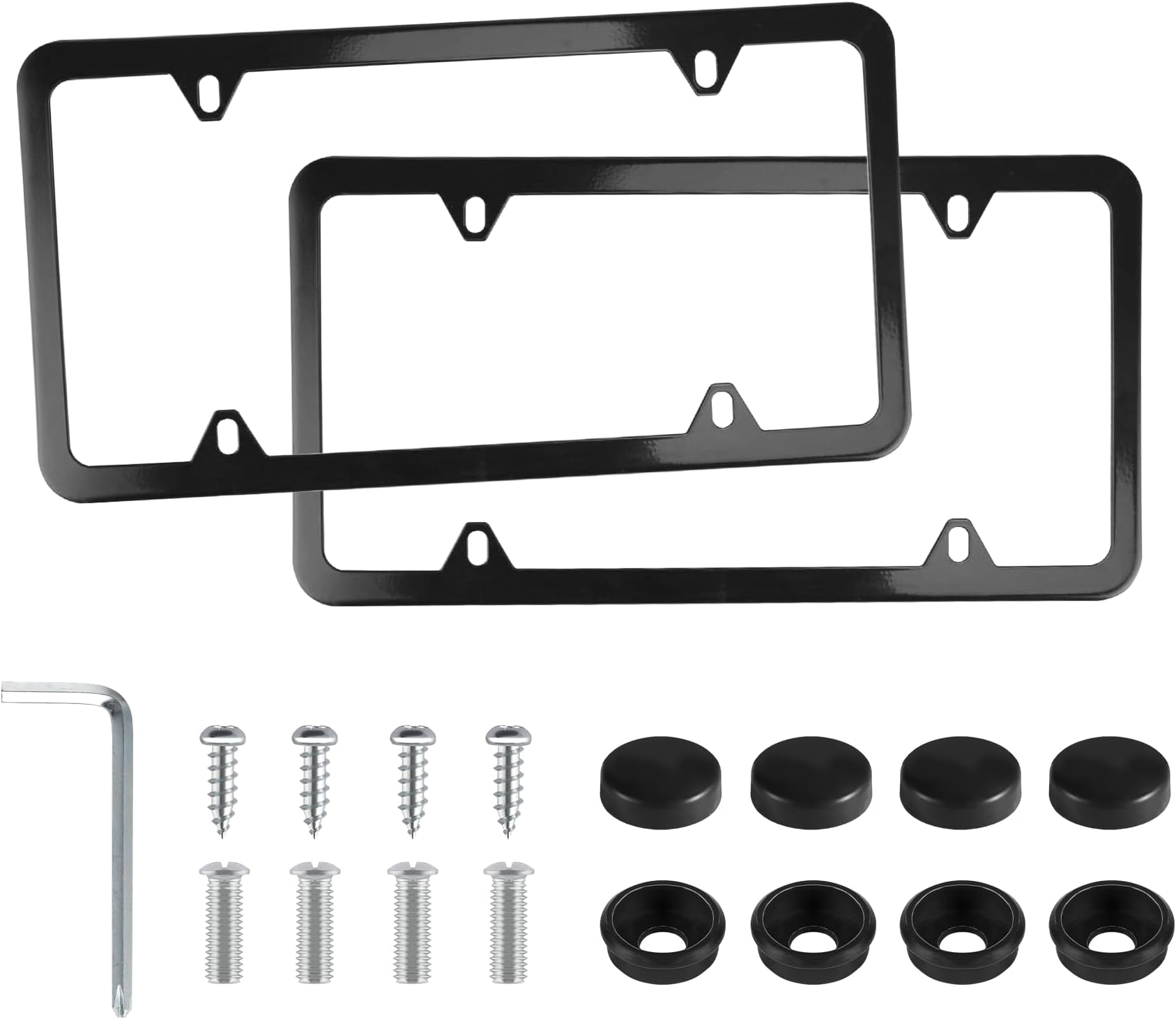 Amazon.com: LivTee 4 Holes Stainless Steel License Plate Frames, 2 PCS ...