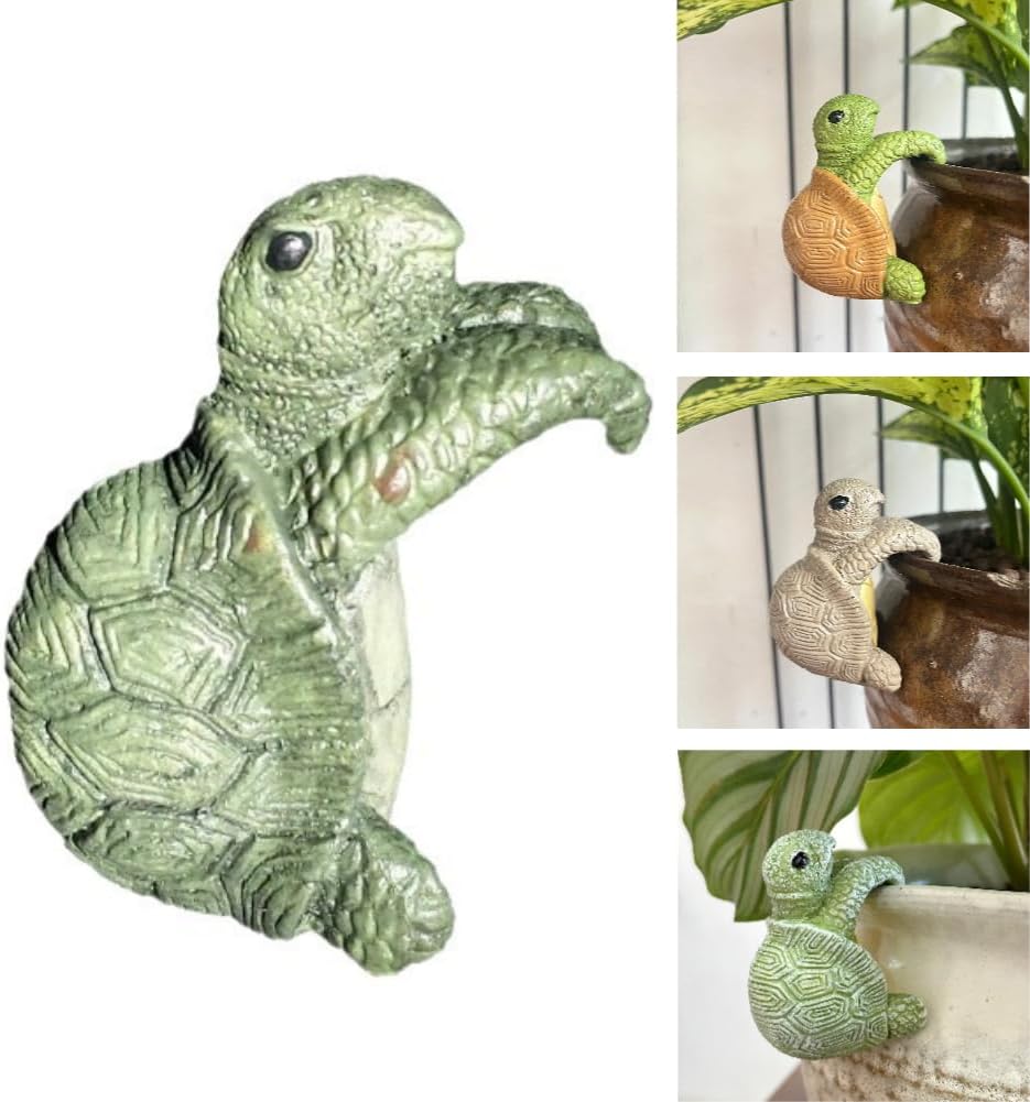 Amazon.com: HMWQC 3 Pcs Cute Tortoise Figure Plant Pot Hanger Resin ...