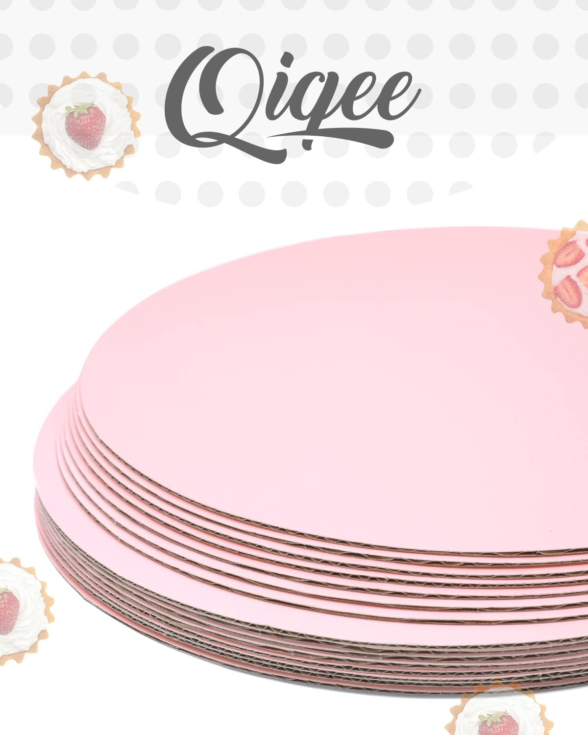 Snapklik.com : Qiqee 8 Inch Pink Cake Boards Round 40-Packs Circles ...