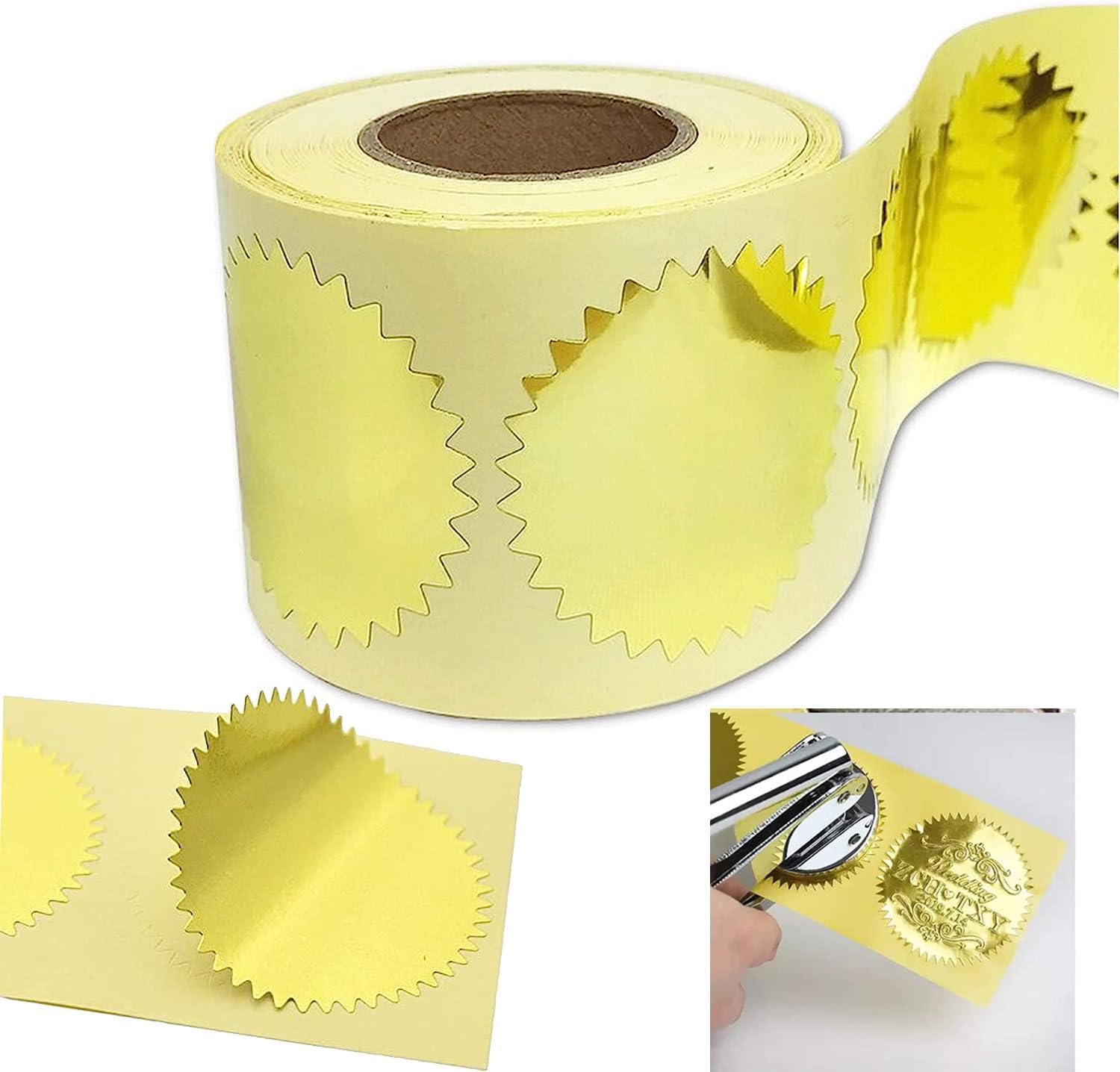 Amazon.com: 200 Pack, Gold Foil Seal Stickers for Certificates - 2 ...