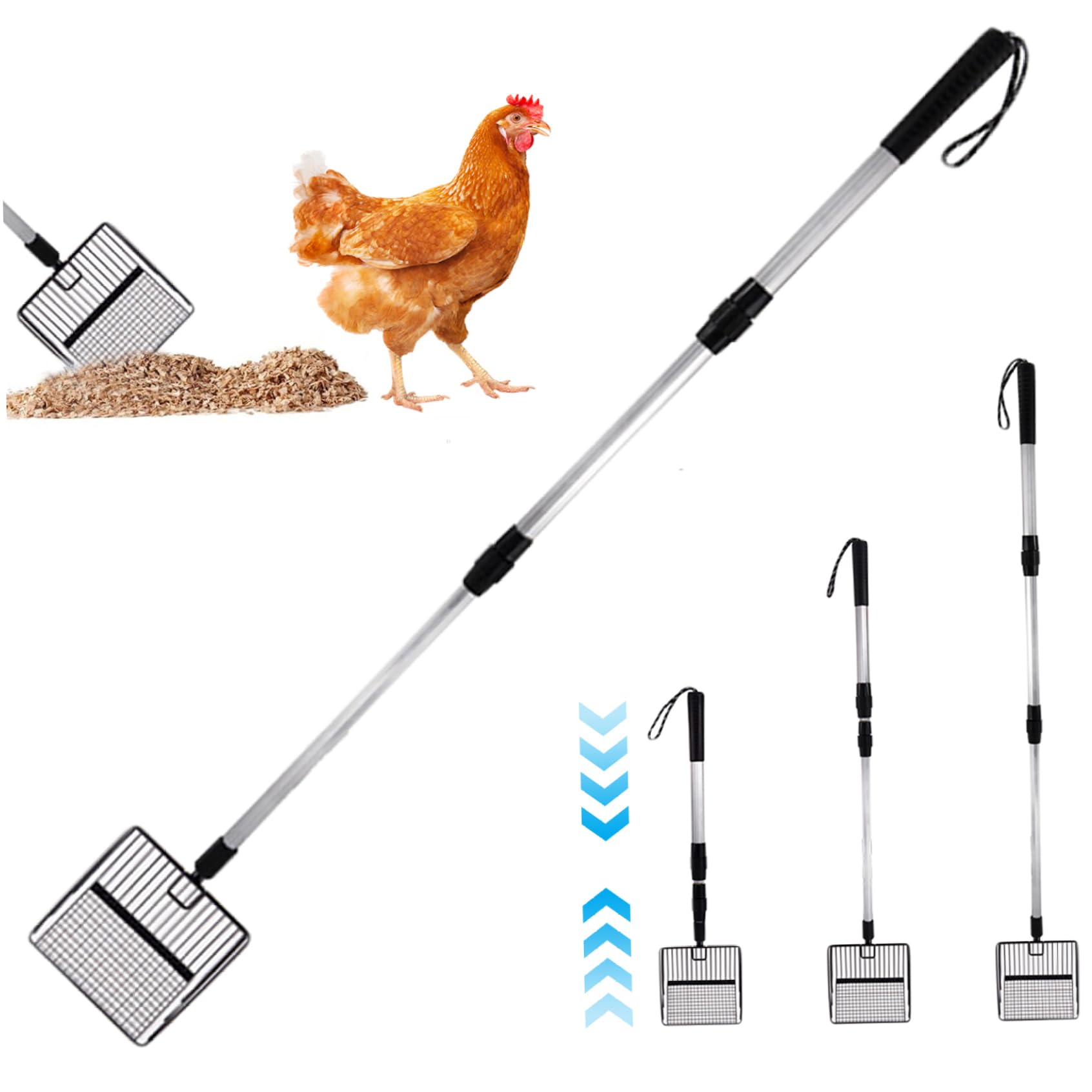 Adjustable Litter Shovel Extra Large – 15-Inch Stainless Steel, 5-in-1 ...