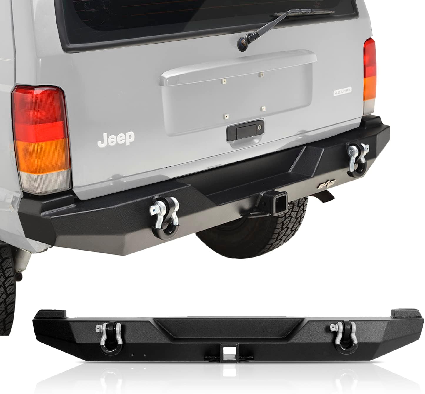 Amazon.com: LUYWTE For 1984-2001 Cherokee XJ New Steel Rear Bumper W ...