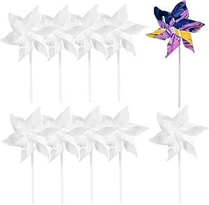 Hperu 10 Pcs Pinwheel Craft,Sublimation Pinwheel Blanks White DIY 7 ...