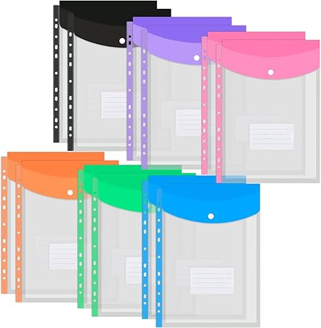 A4 Plastic Bags & Wallets - 12PCS Clear Ring Binder Sleeves : Amazon.co ...
