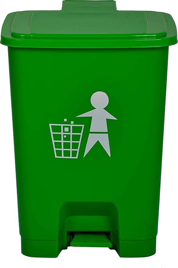Dhwani Enterprise Plastic Step-On Pedal Dustbin with Check Duster Cloth ...