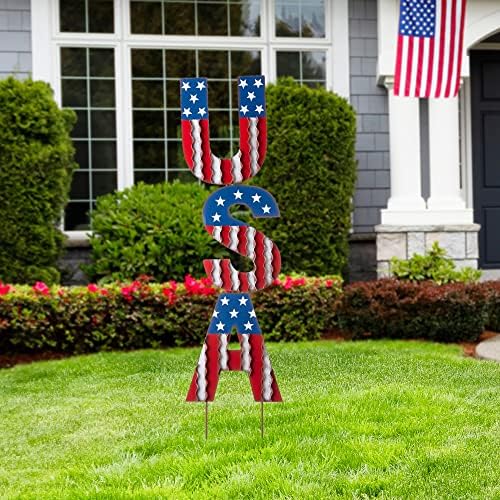 Amazon.com: glitzhome 30" H Metal Patriotic Firecracker Yard Stake ...